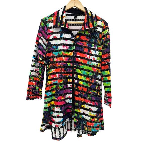 berek | Tops | Berek Artsy Top Zipper Jacket Black Multicolor Large ...